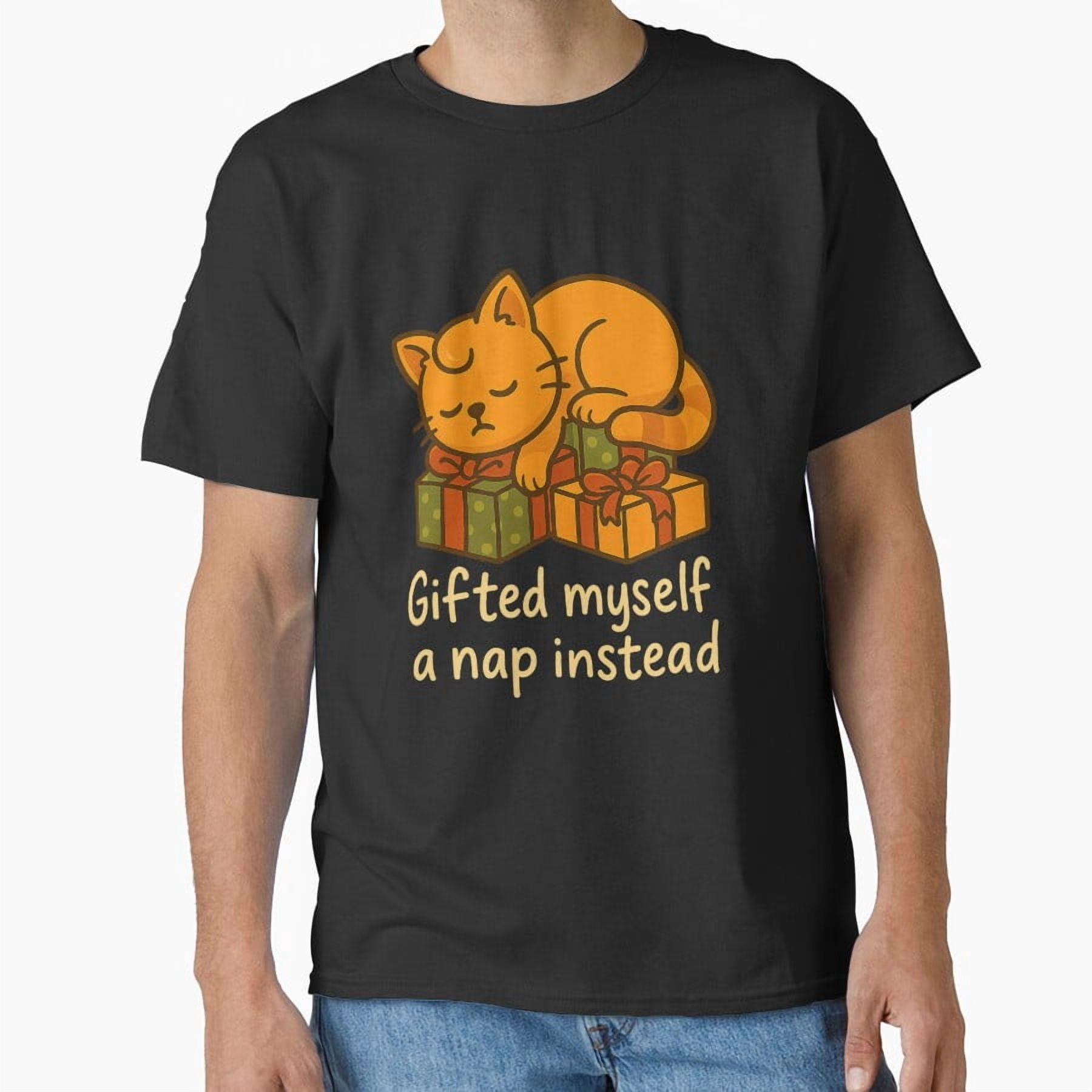 Funny Christmas Cat Sleeping On Gifts Gifted Myself A Nap Instead ...