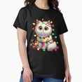 Funny Christmas Cat Tangled in Lights, Holiday Pet Lover Themed Art ...