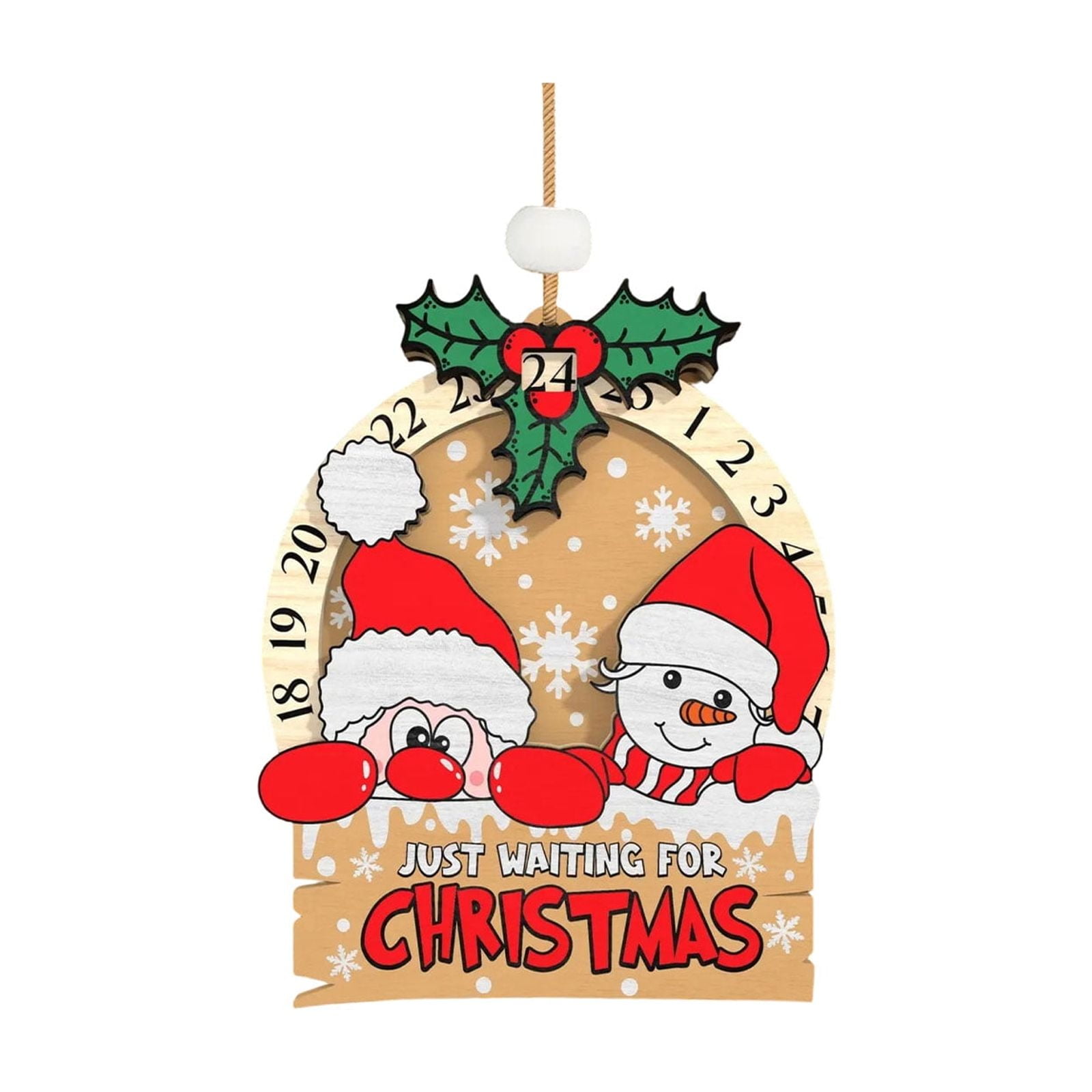 Funny Christmas Countdown Advent Calendar 2025, Wooden Christmas ...