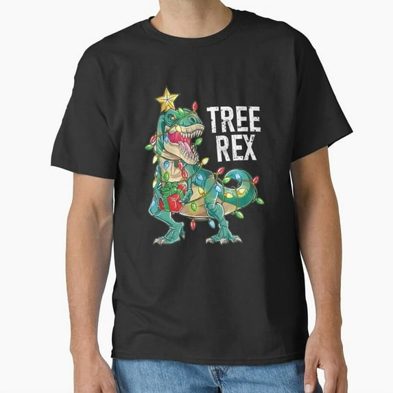 Funny Christmas Dinosaur T-Rex Holiday Tree Pun H425 T-Shirt, for Men ...