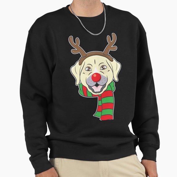 Funny Christmas Dog Xmas Reindeer Graphic Unisex Sweatshirt Retro ...