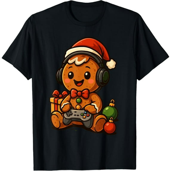 Funny Christmas Gamer Gingerbread Xmas Gaming T-Shirt - Walmart.com