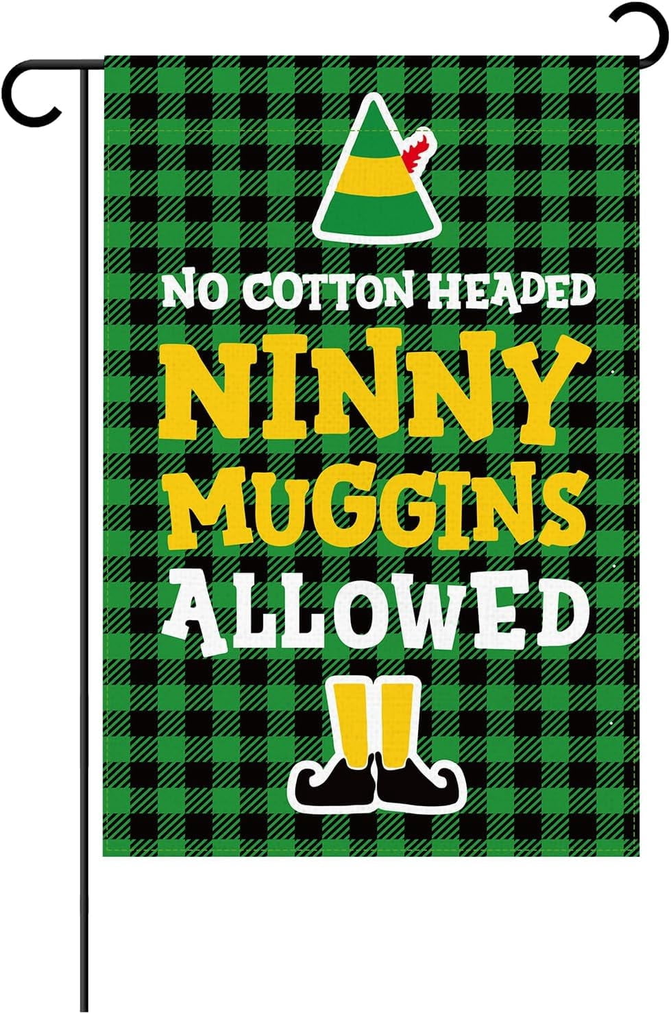 Funny Christmas Garden Flag, No Cotton Headed Ninny Muggins Allowed ...