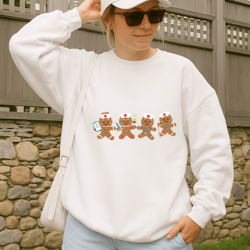 Funny Christmas Gingerbread Nurses Holiday Medical Squad Themed ...