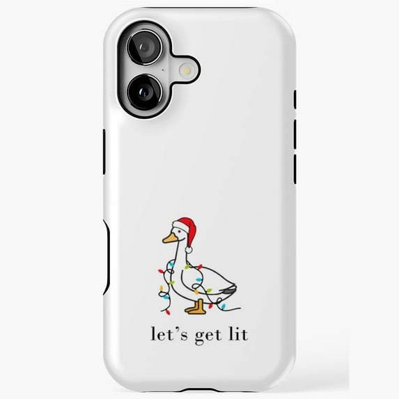 Funny Christmas Goose Lets Get Lit Holiday Phone Case with iPhone 17 to ...
