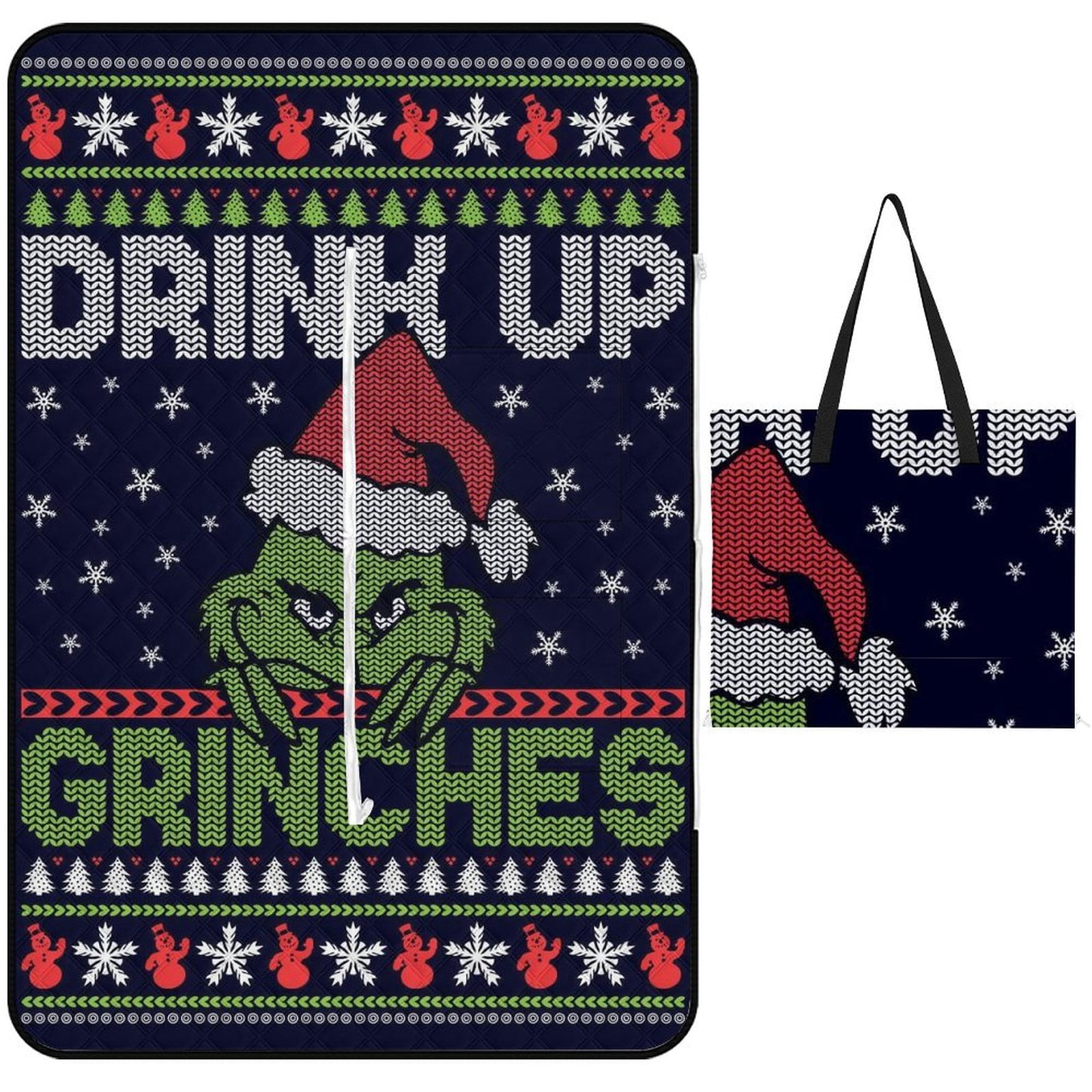Funny Christmas Grinch Picnic Blanket Outdoor Extra Large Picnic Mat 59 ...