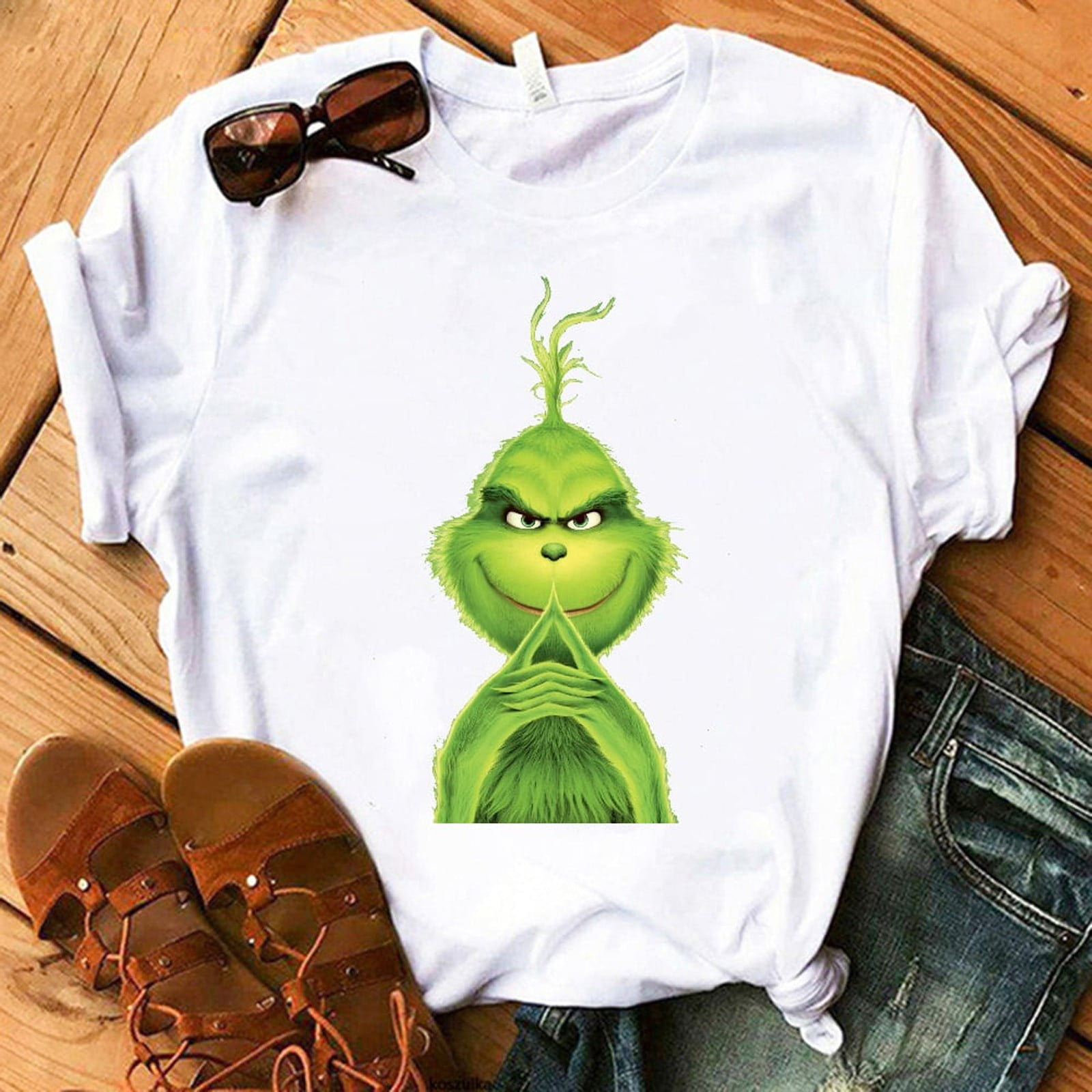 Funny Christmas Grinch T Shirt Short Sleeve Print Graphic Tee Men Women ...