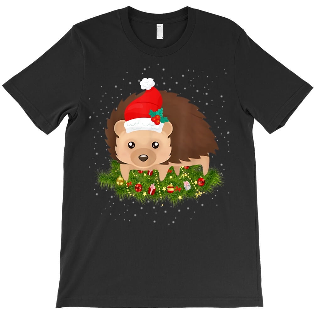 Funny Christmas Hedgehog in a St. Nick Hat, Cute Holiday Animal Graphic ...