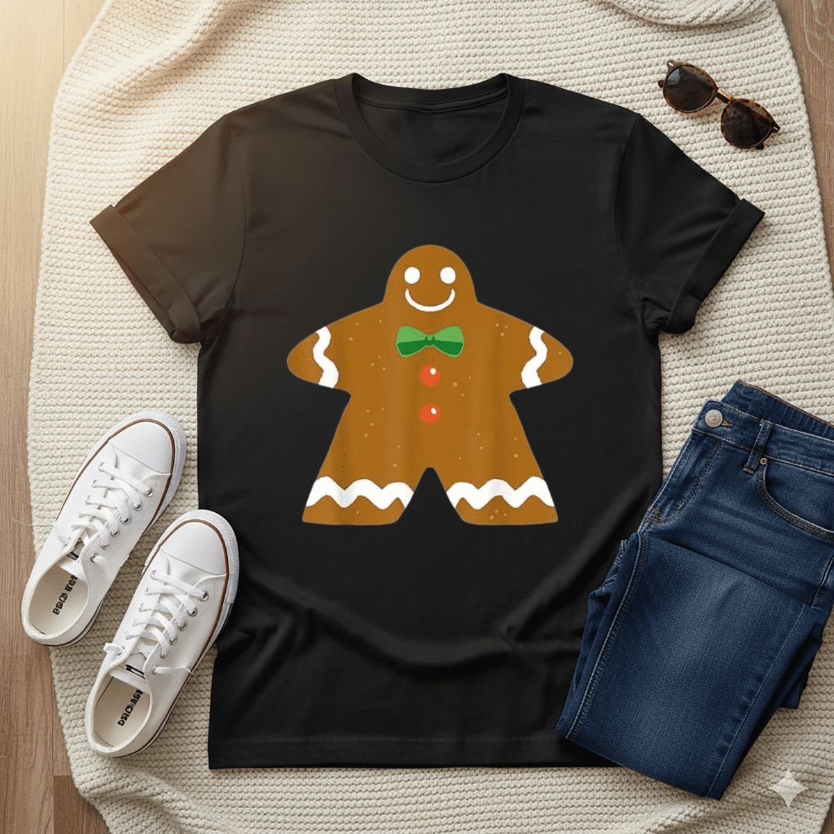 Funny Christmas Holiday Gingerbread Man Baking Graphic Unisex Tee up to ...