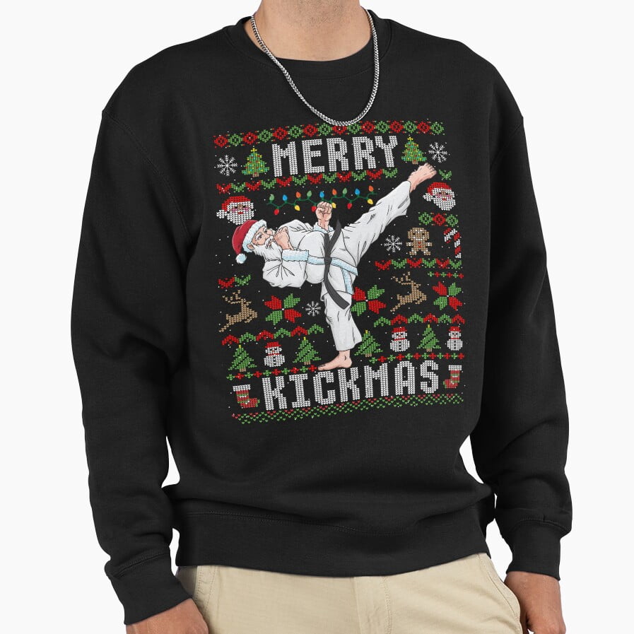 Funny Christmas Karate St. Nick Claus Unisex Sweatshirt Funny Martial ...