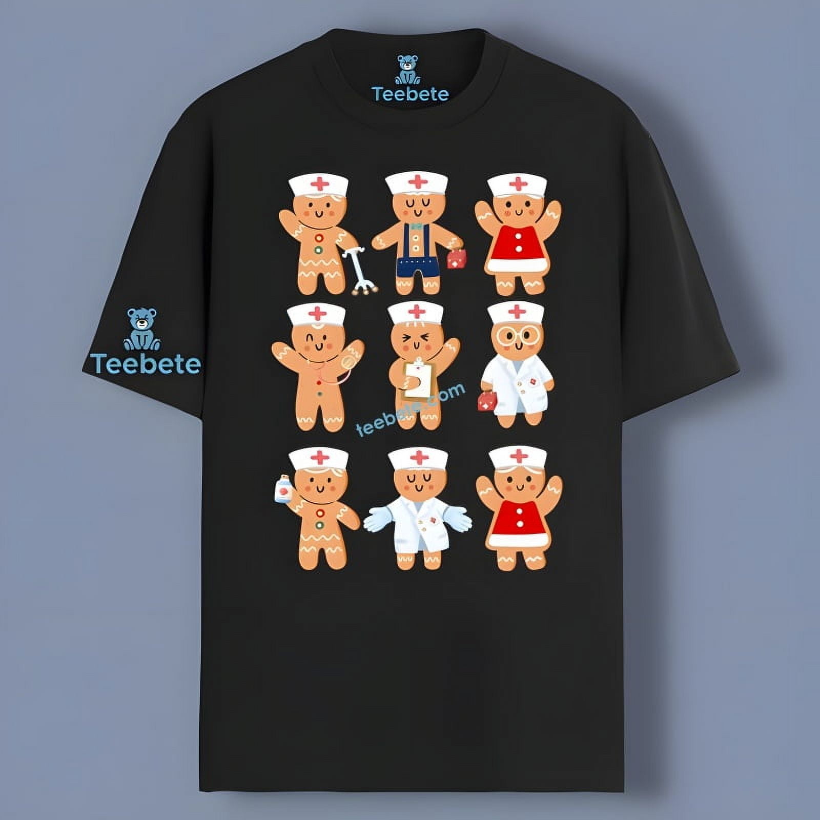 Funny Christmas Nurse And Doctor Gingerbread Man Cotton Shirt - Walmart.com