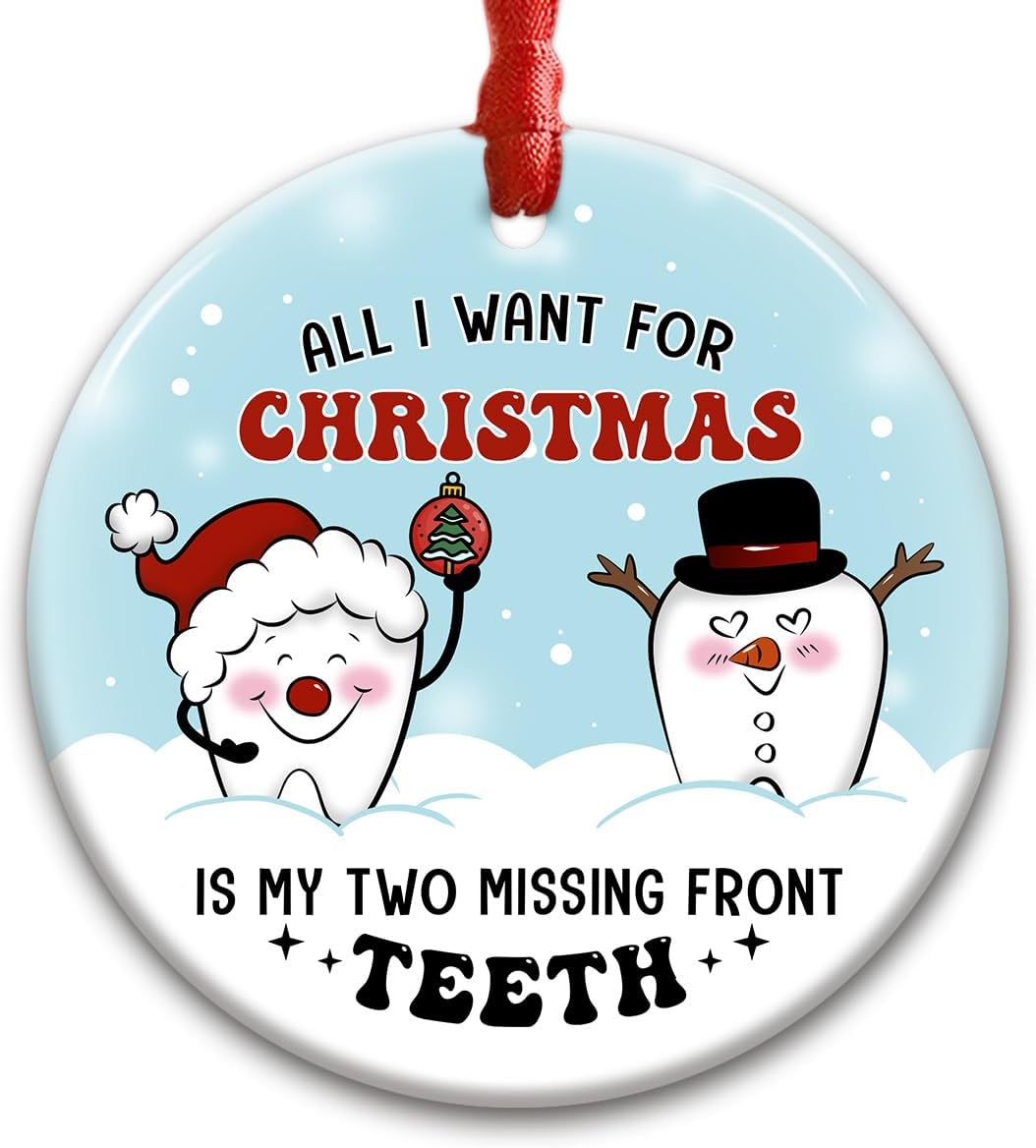 Funny Christmas Ornament for Kids - Tooth Fairy Stage, Gap-Toothed ...