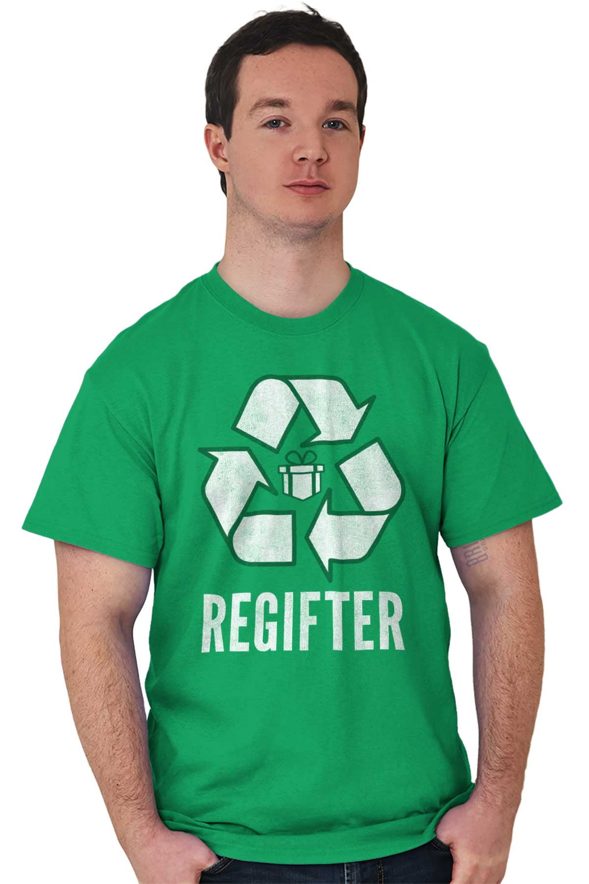 Funny Christmas Regifter Recycle Unisex Plus Size Graphic Tee Brisco ...
