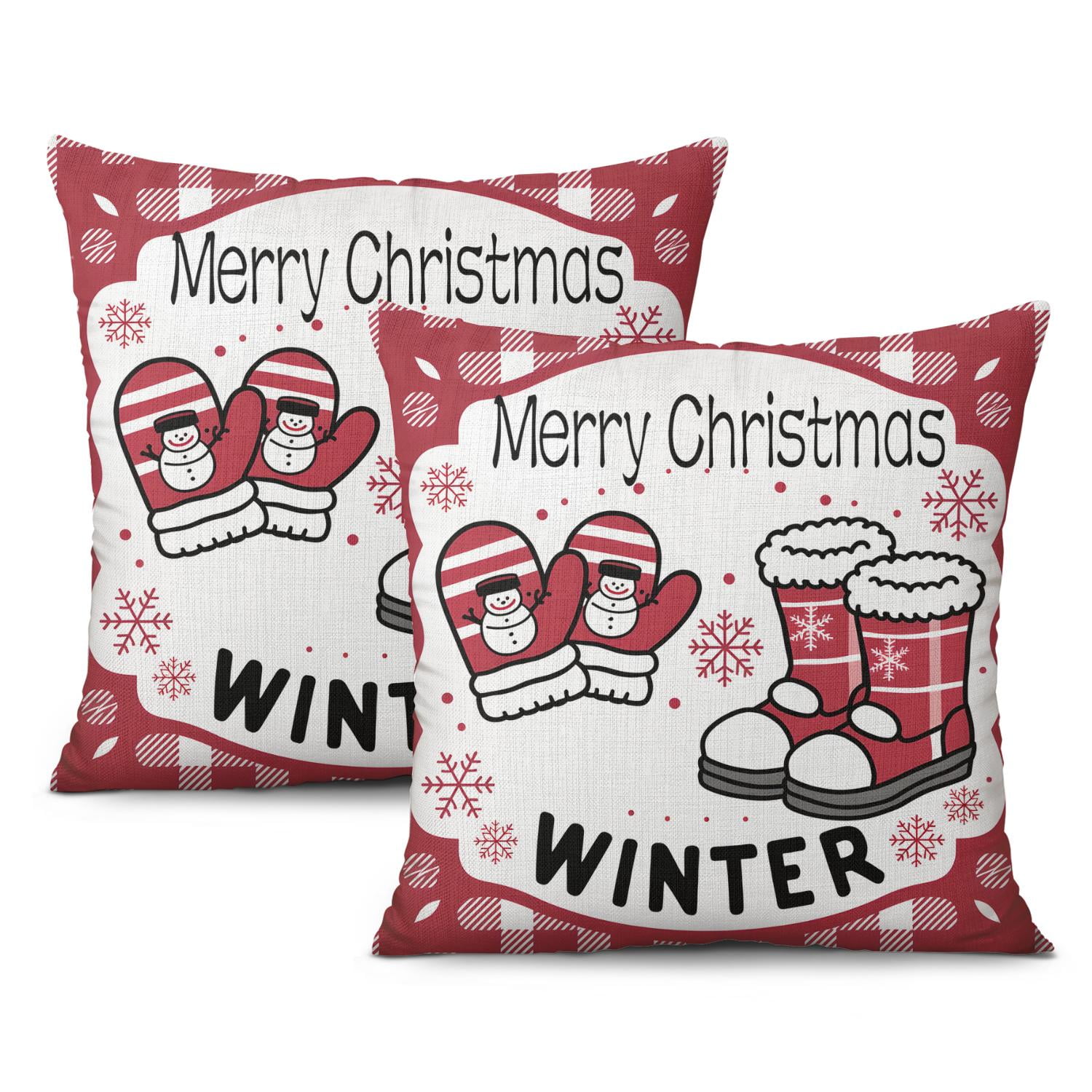 Funny Christmas Santa Claus Winter Snowflake Throw Pillows Cover Modern ...