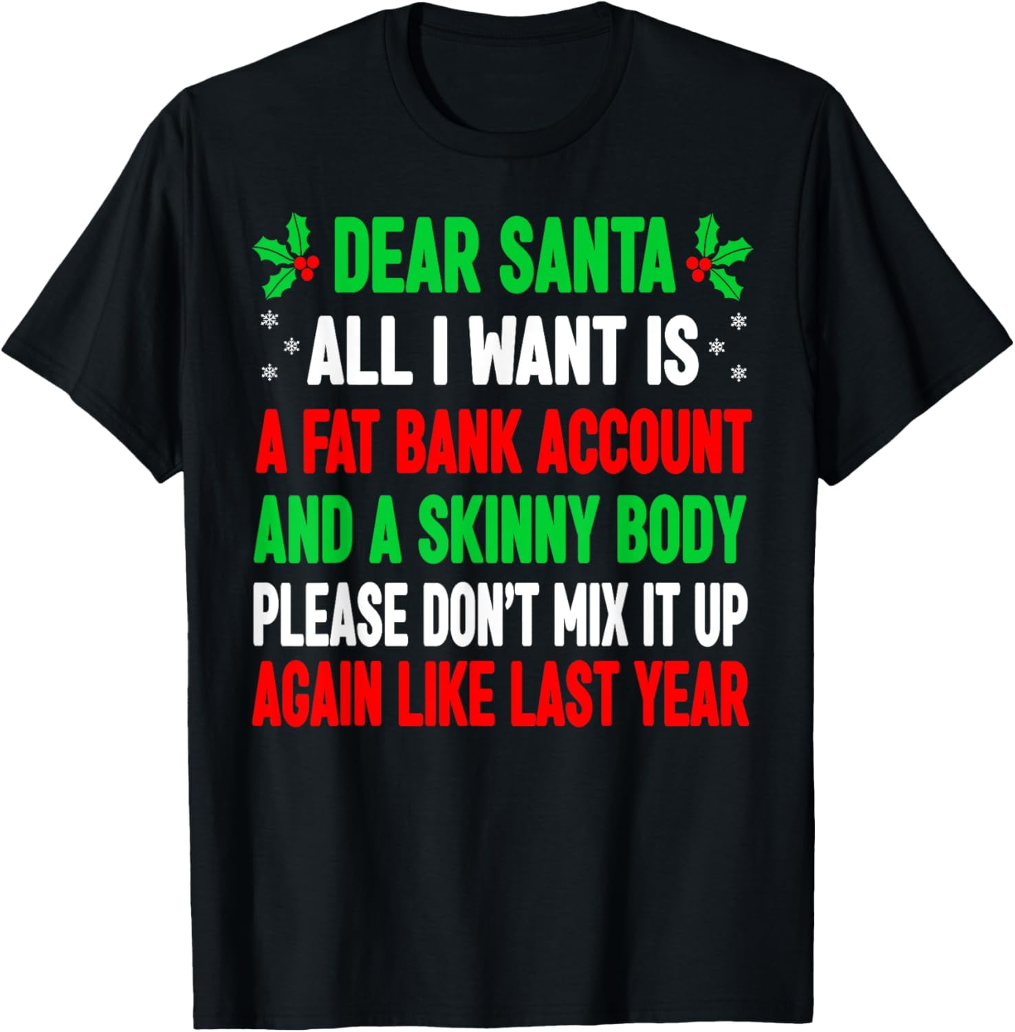 Funny Christmas Shirts For Women Men Adult Dear Santa T-Shirt - Walmart.com