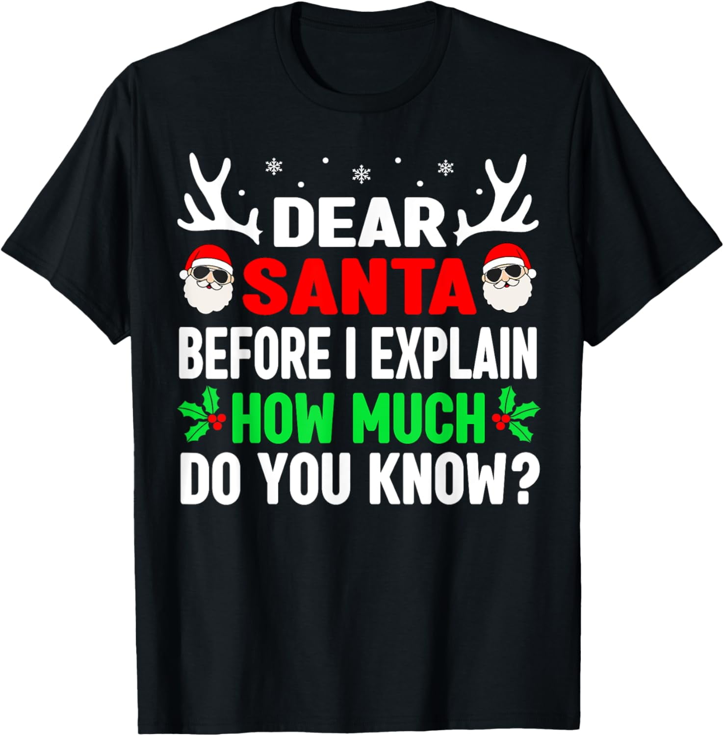 Funny Christmas Shirts Kids Adults Dear Santa I Can Explain T-Shirt ...