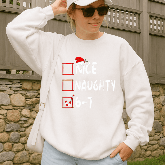 Funny Christmas Six Seven Meme Holiday Themed For Kids Gift Sweatshirt ...