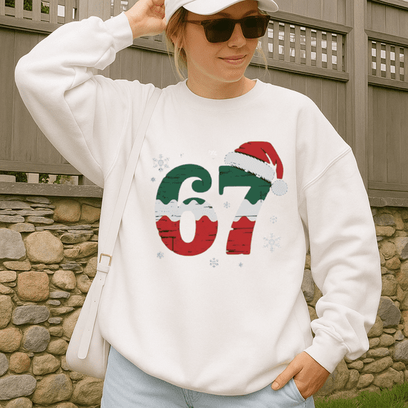 Funny Christmas Six Seven Number Meme Premium Holiday Vibe Sweatshirt ...