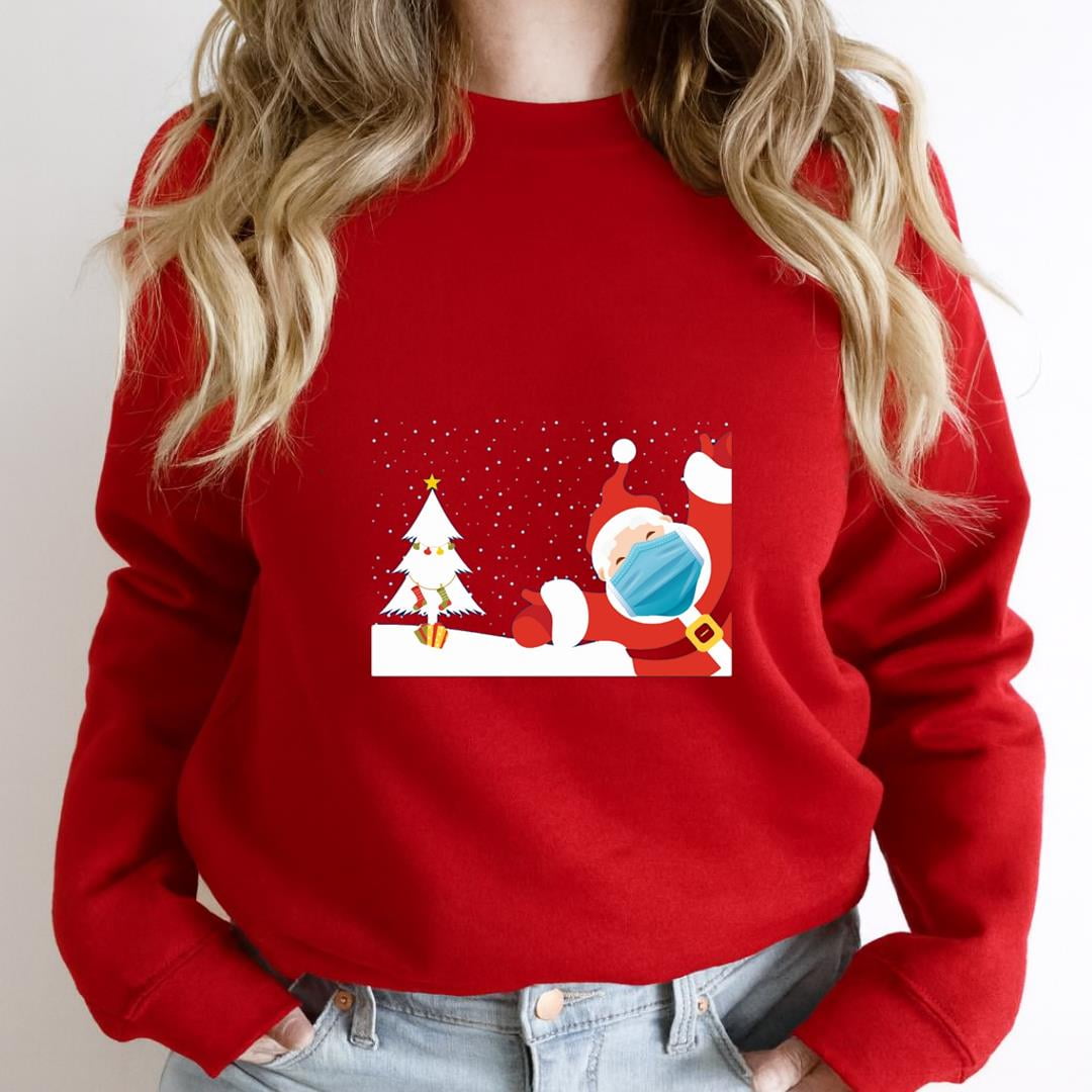 Funny Christmas St. Nick In A Face Mask Holiday Quarantine Graphic ...