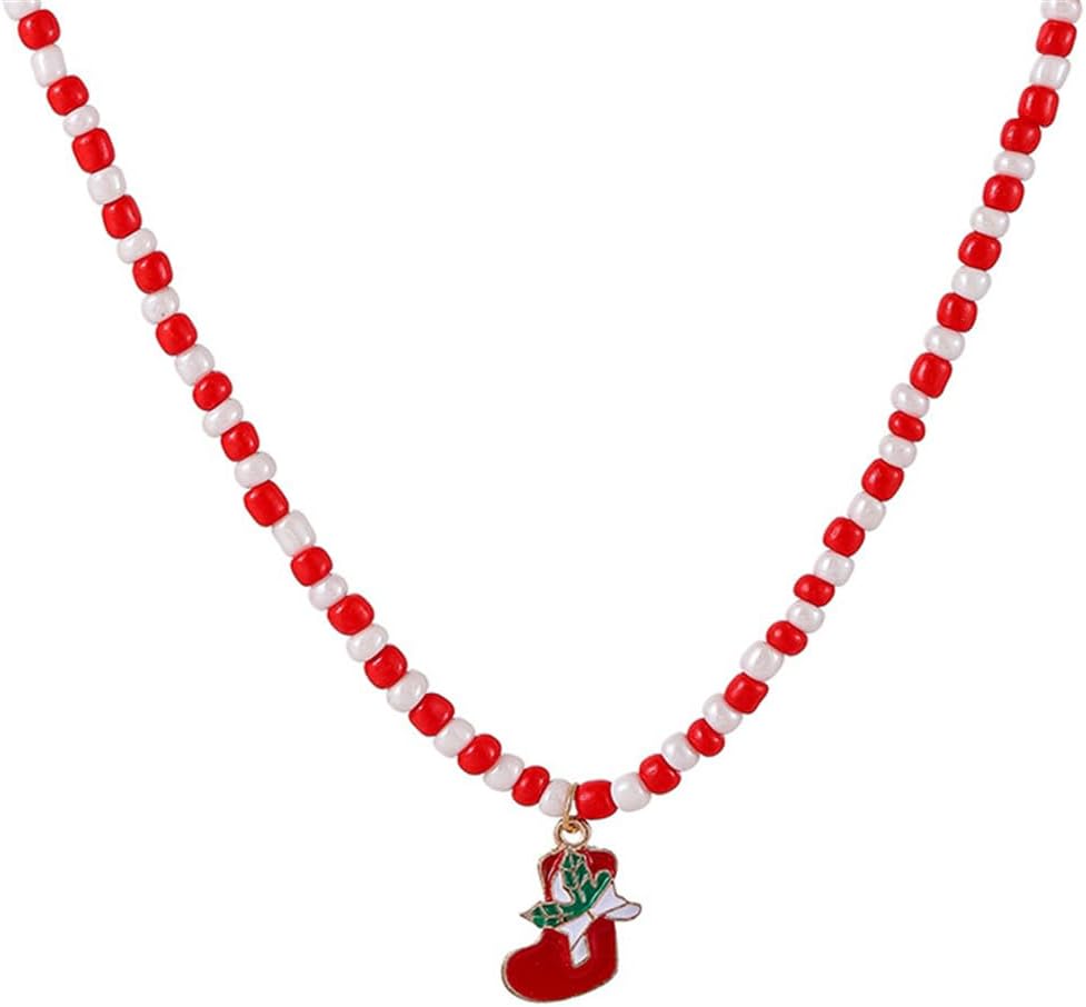 Funny Christmas Statement Pendant Necklace for Women Gold-Toned Cartoon ...