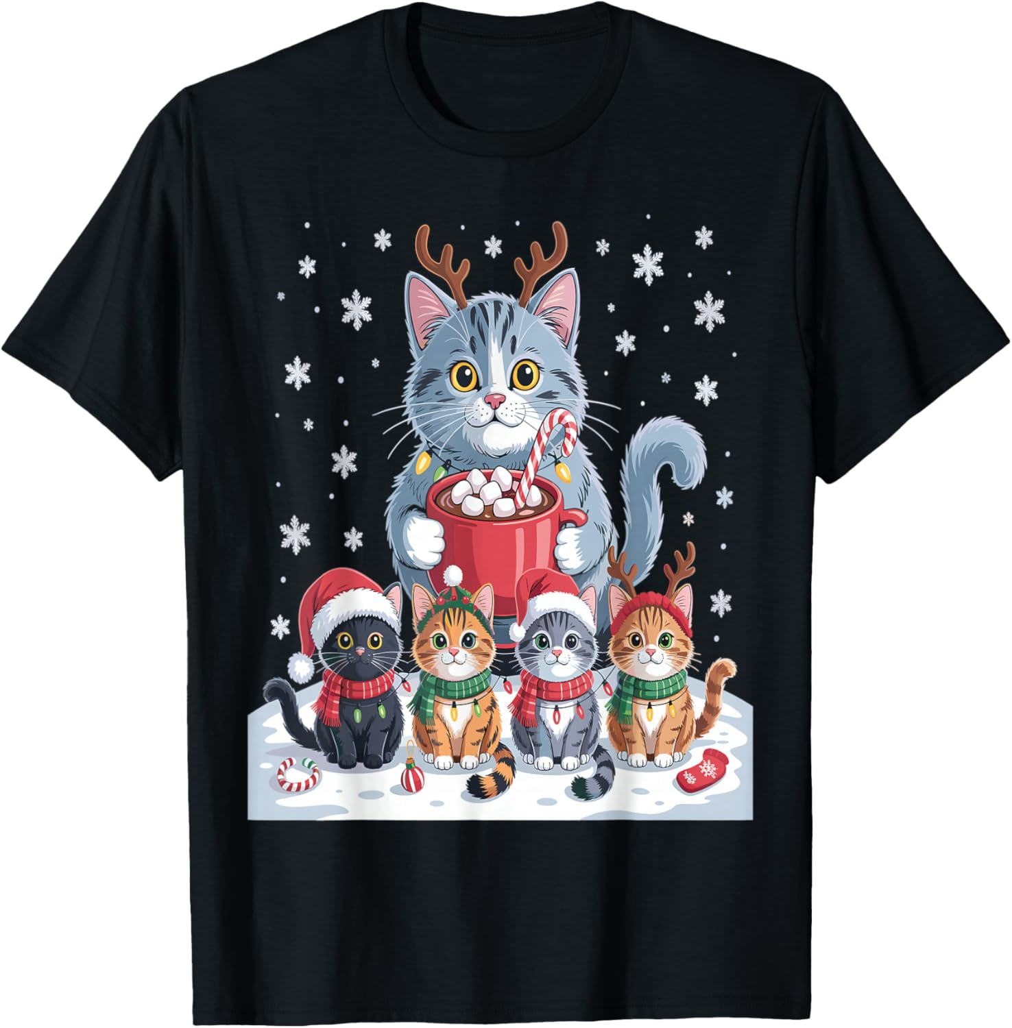 Funny Christmas T-Shirt Unisex Holiday Humor Graphic Tee Santa Gift ...