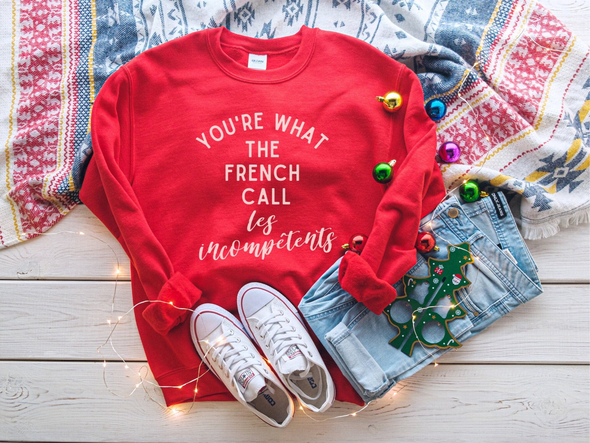 Funny Christmas T-Shirt, Youre What The French Call Les Incompétents ...