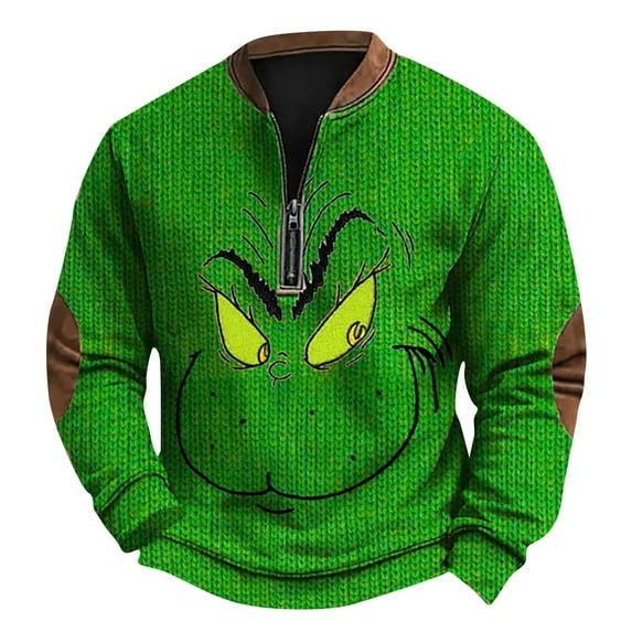 Funny Christmas Tee Shirts Mens Christmas Sweaters Lightweight Green ...