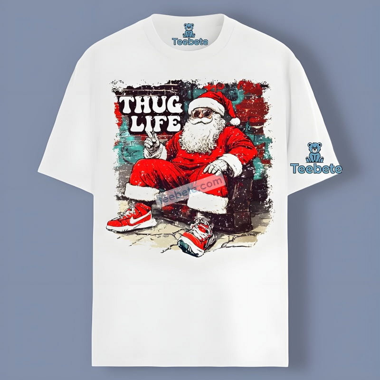 Funny Christmas Thug Life Santa Claus Meme Shirt - Walmart.com