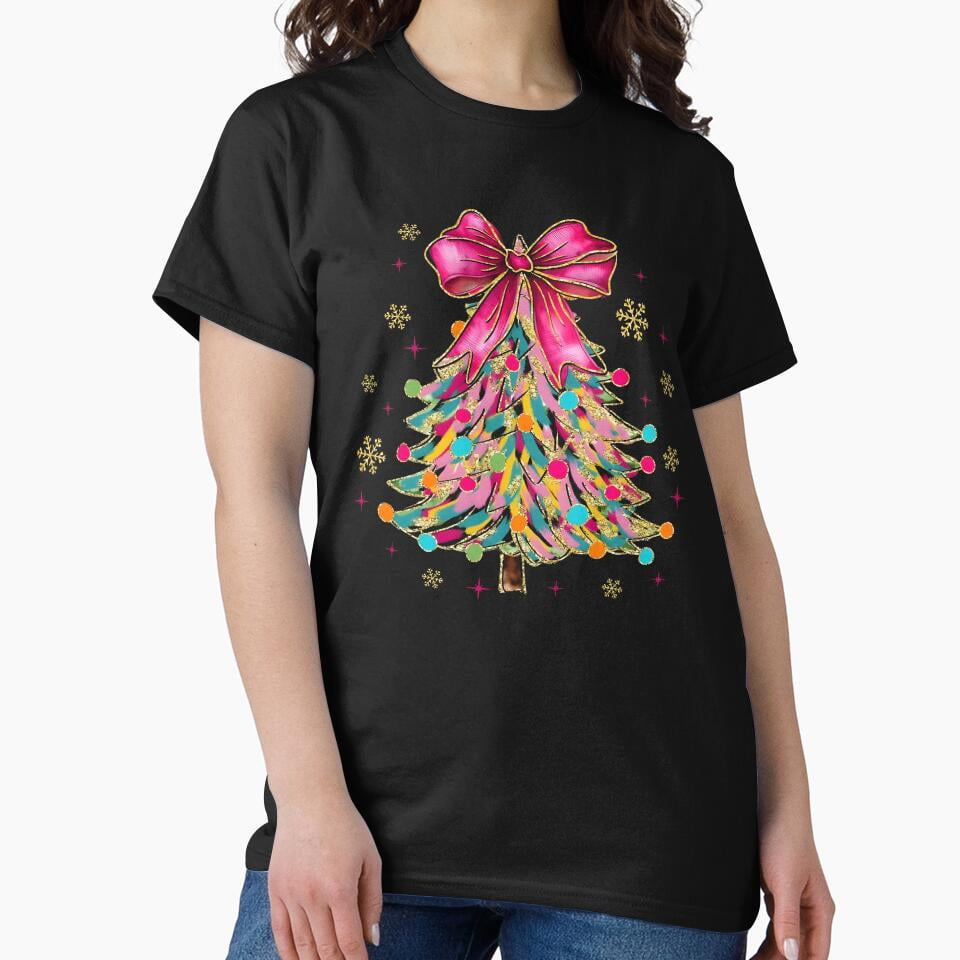 Funny Christmas Tree With A Bow On Top Simple Holiday Art - Top Pick ...