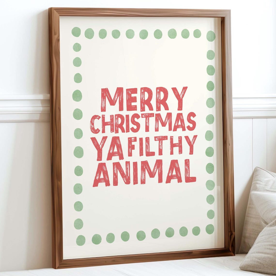 Funny Christmas Wall Art Printable: Merry Christmas Ya Filthy Animal ...