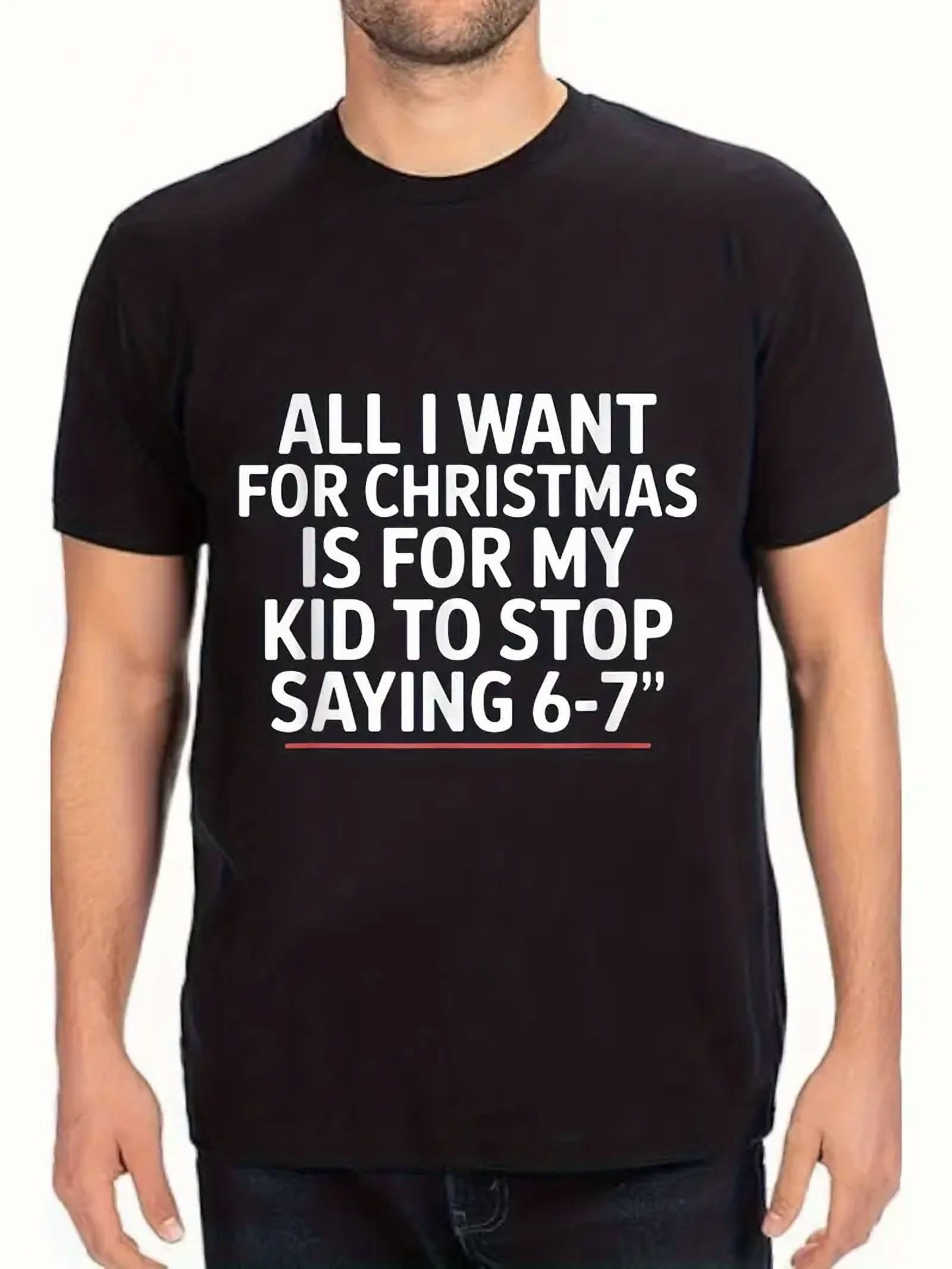 Funny Christmas Wish Slogan Gift for Mom & Dad Unisex Casual Round Neck ...