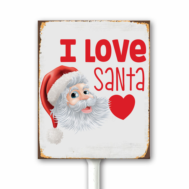 Funny Christmas Yard Sign I Love Santa Christmas Sign Outdoor Christmas ...