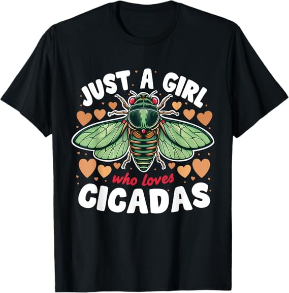 Funny Cicadas Art For Girls Kids Women Insect Lover Cicada T-Shirt ...