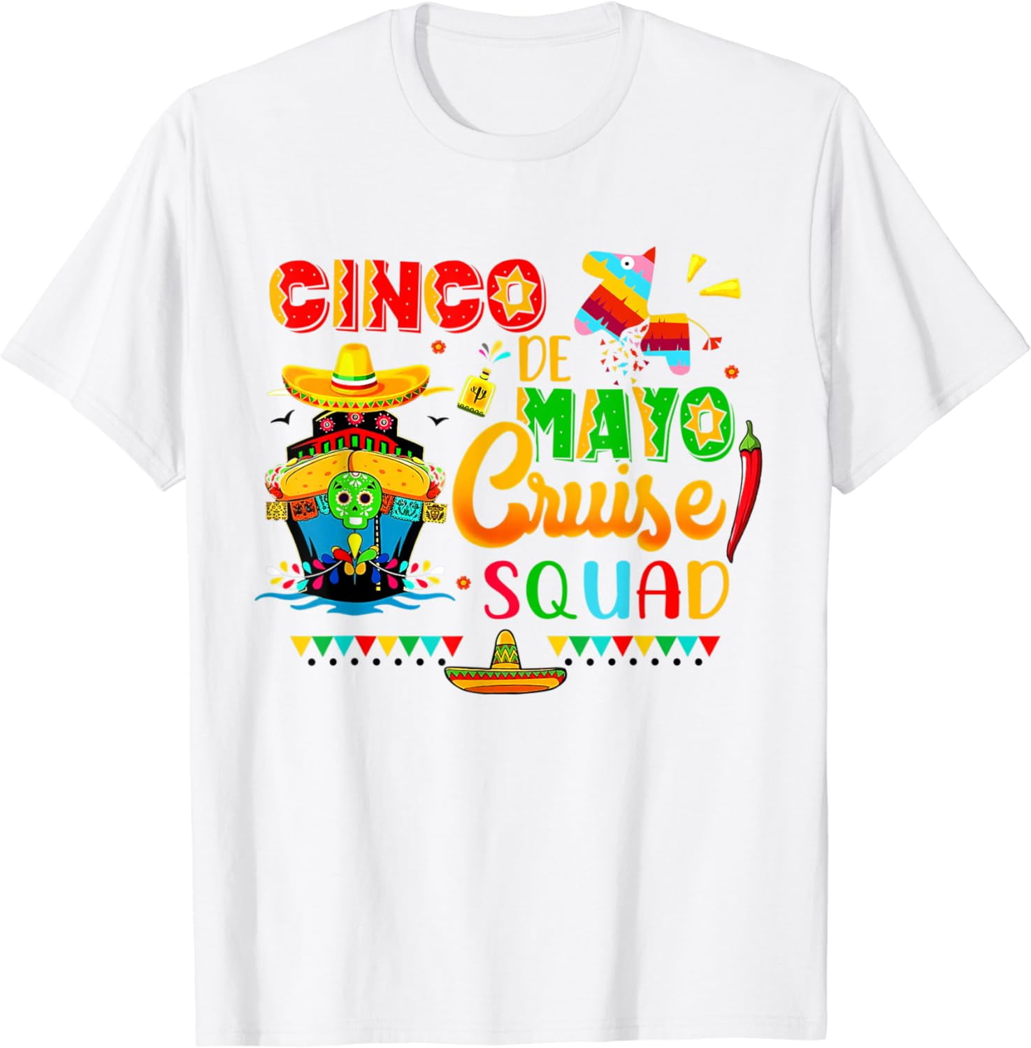 Funny Cinco De Mayo Cruise Squad 2023 Mexico Family ing T-Shirt ...
