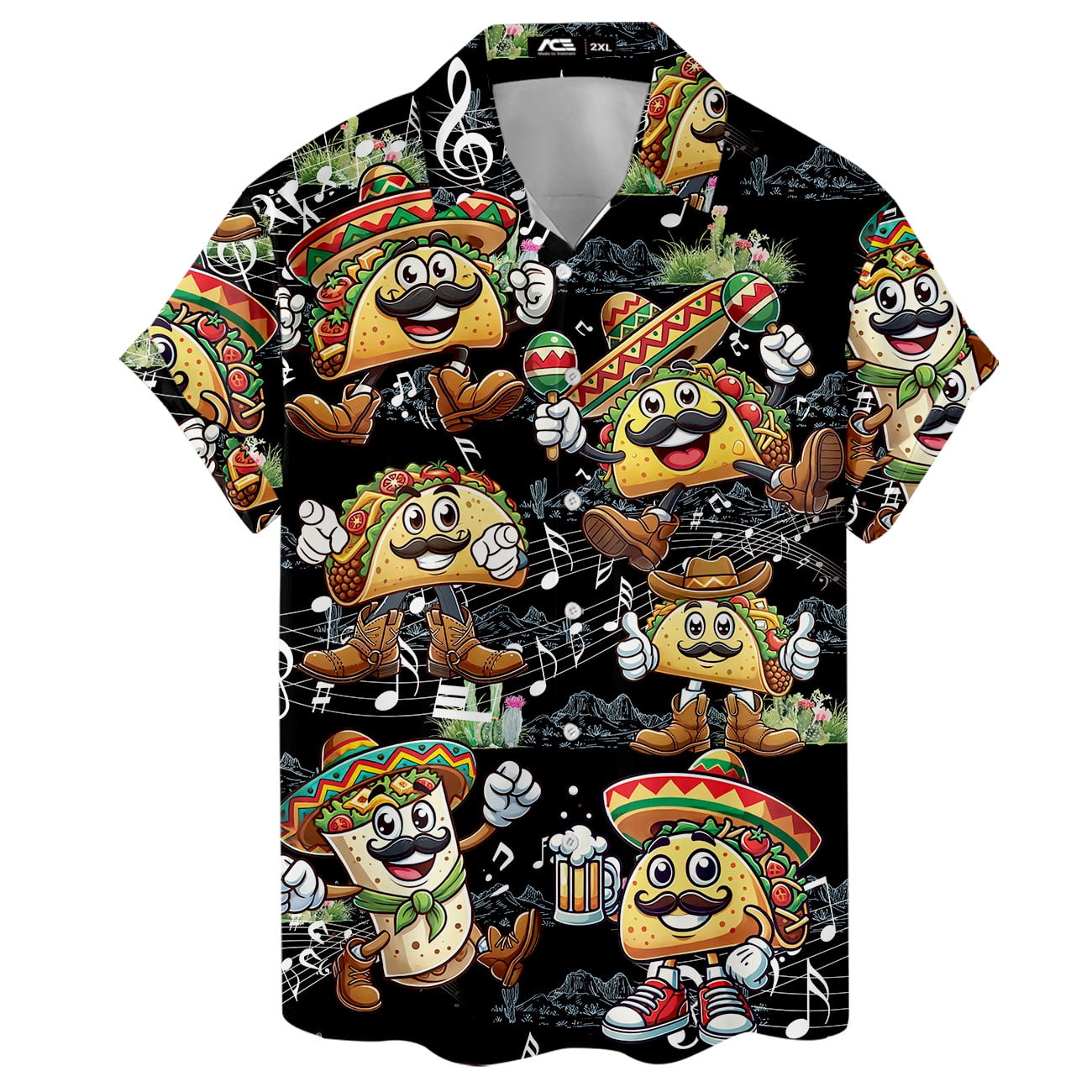 Funny Cinco De Mayo Taco Hawaiian Shirt For Men Vintage Mens Hawaiian ...