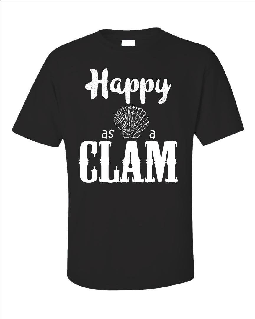 Funny "Happy as a Clam" Ocean-Themed T-Shirt for Beach Lovers - Walmart.com