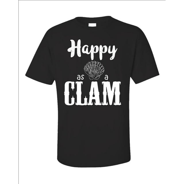 Funny Clamming Tshirt "Happy as a Clam", Ocean-themed Shirt, Beach ...