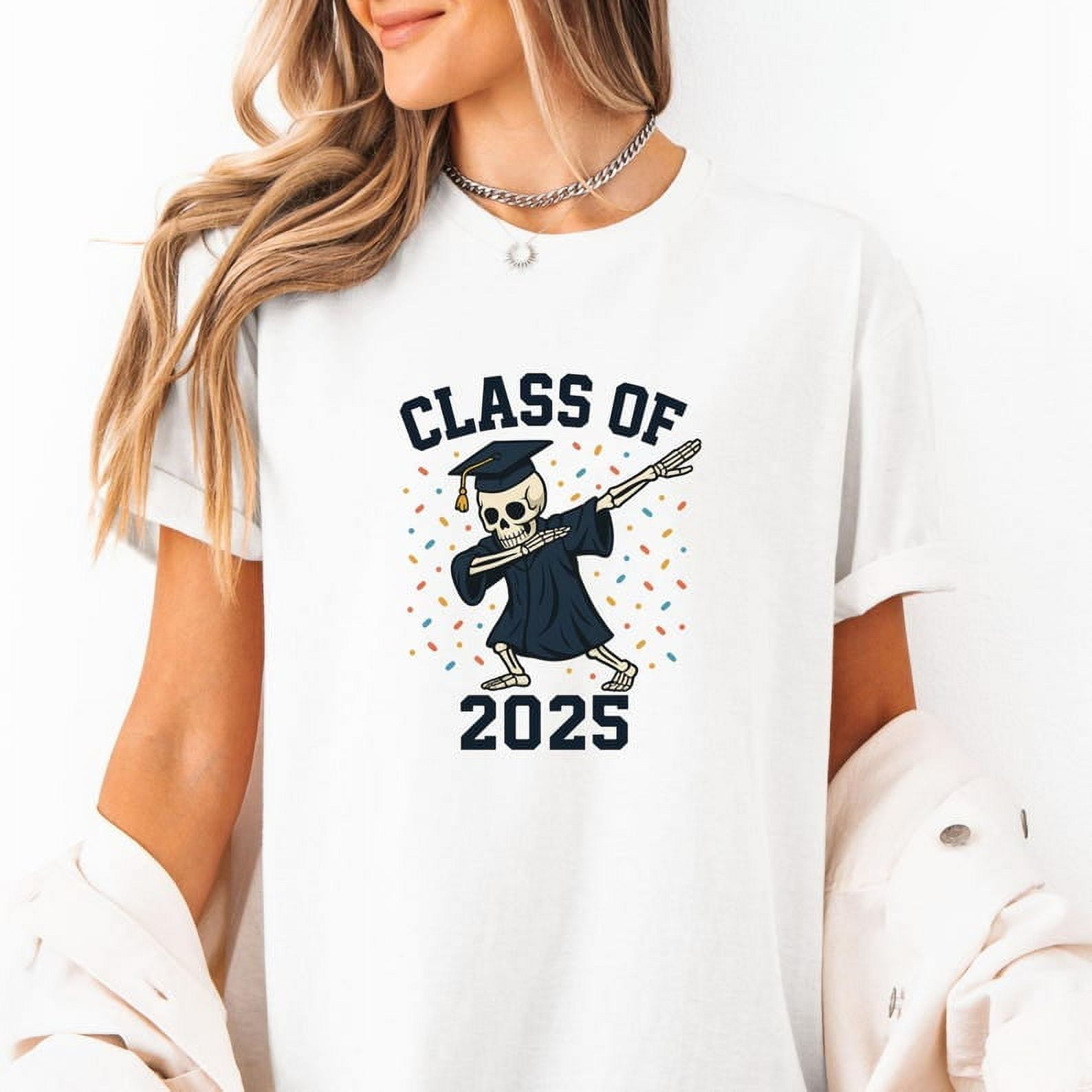 Funny Class of 2025 Graduation Skeleton Shirt Dab Pose Graduate Tee ...