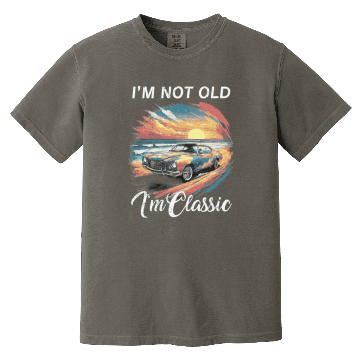 Funny Classic Car Cartoon Style Retro Humor Graphic Comfort Color T ...