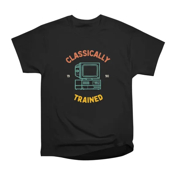 Funny Classically Trained Retro Computer 1990 T-Shirt Tee Gift For Him ...