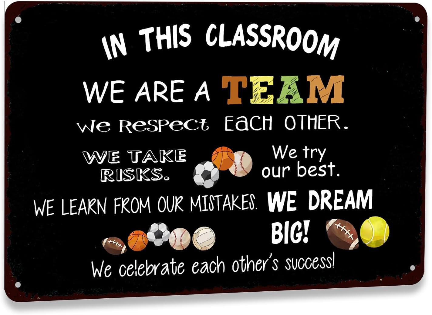 Funny Classroom Metal Tin Sign in This Classroom We Are a Team ...