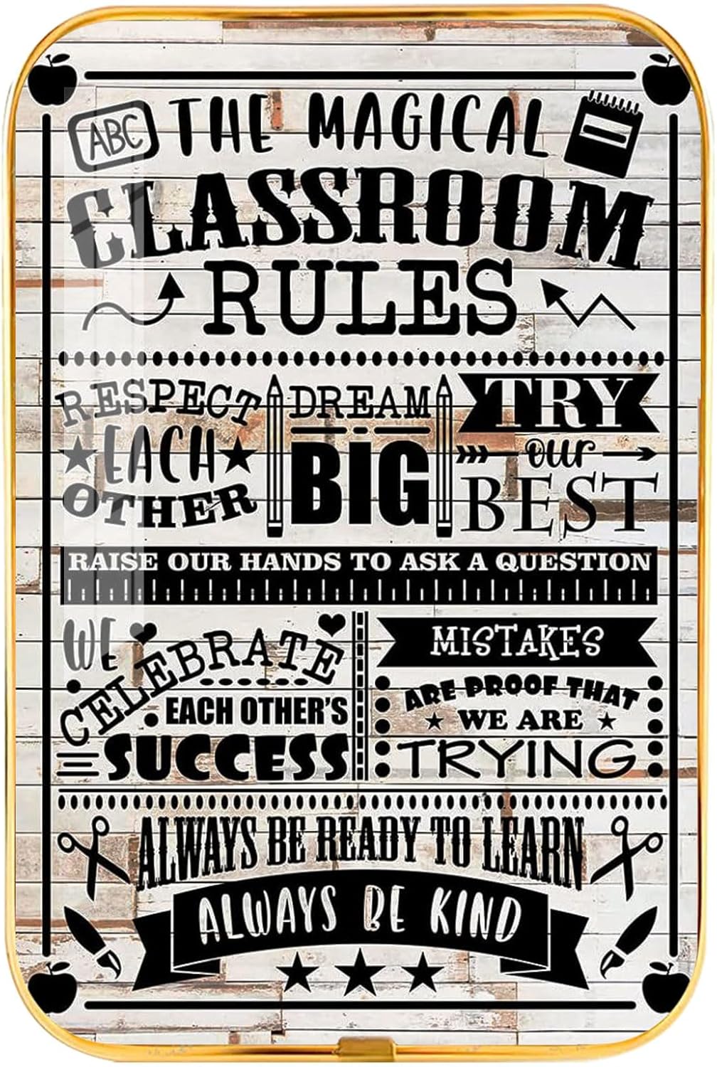 Funny Classroom Rules Wall Decoration Plaque Crystal Porcelain Painting ...