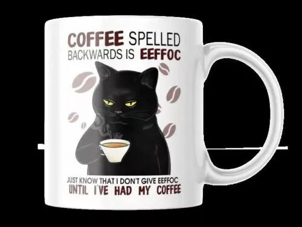 Funny Coffee Cat Eeffoc Is Coffee Spelled Backwards Mug Best Gift For ...