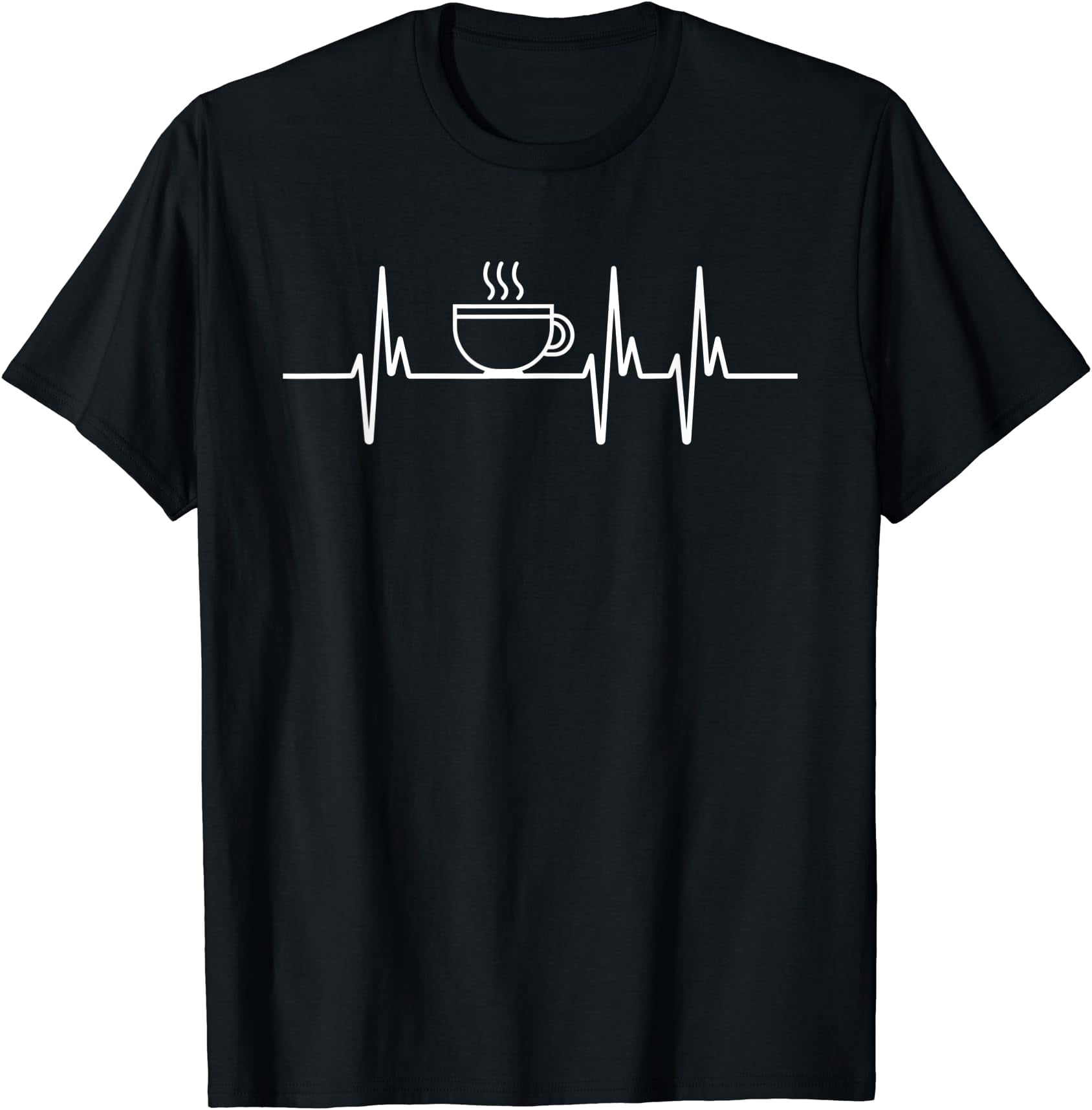 Funny Coffee Heartbeat Caffeine Joke T-Shirt for Coffee Lovers ...