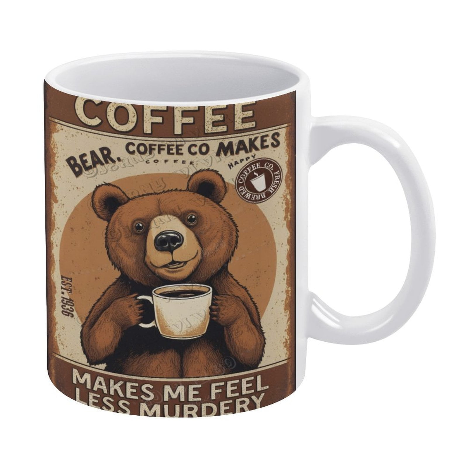 Funny Coffee Mug - Bear Decor Coffee Makes Me Feel Less Murdery Mug ...
