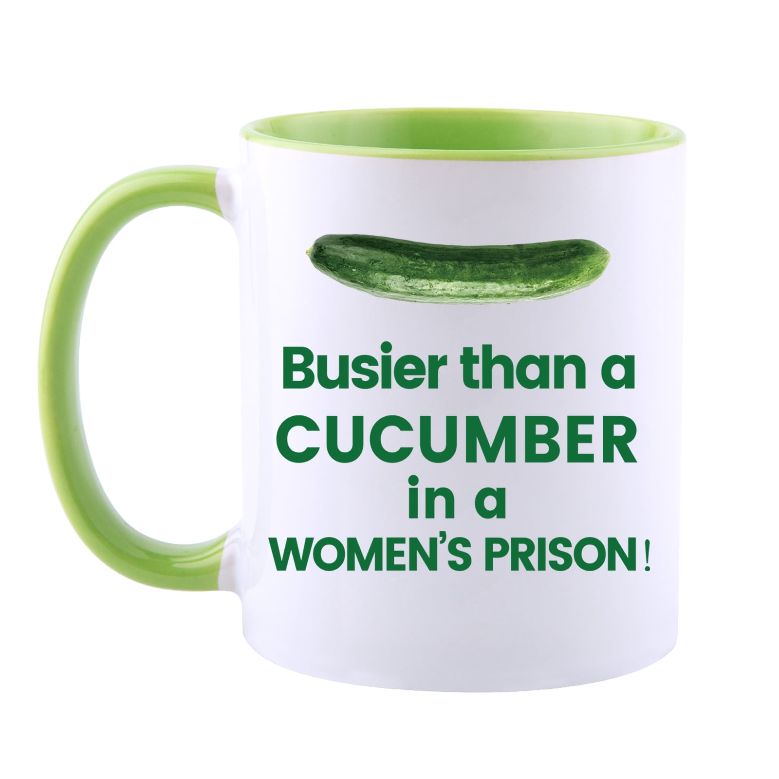 Funny Coffee Mug, Busier than a Cucumber Coffee Cup, Humorous Cucumber ...