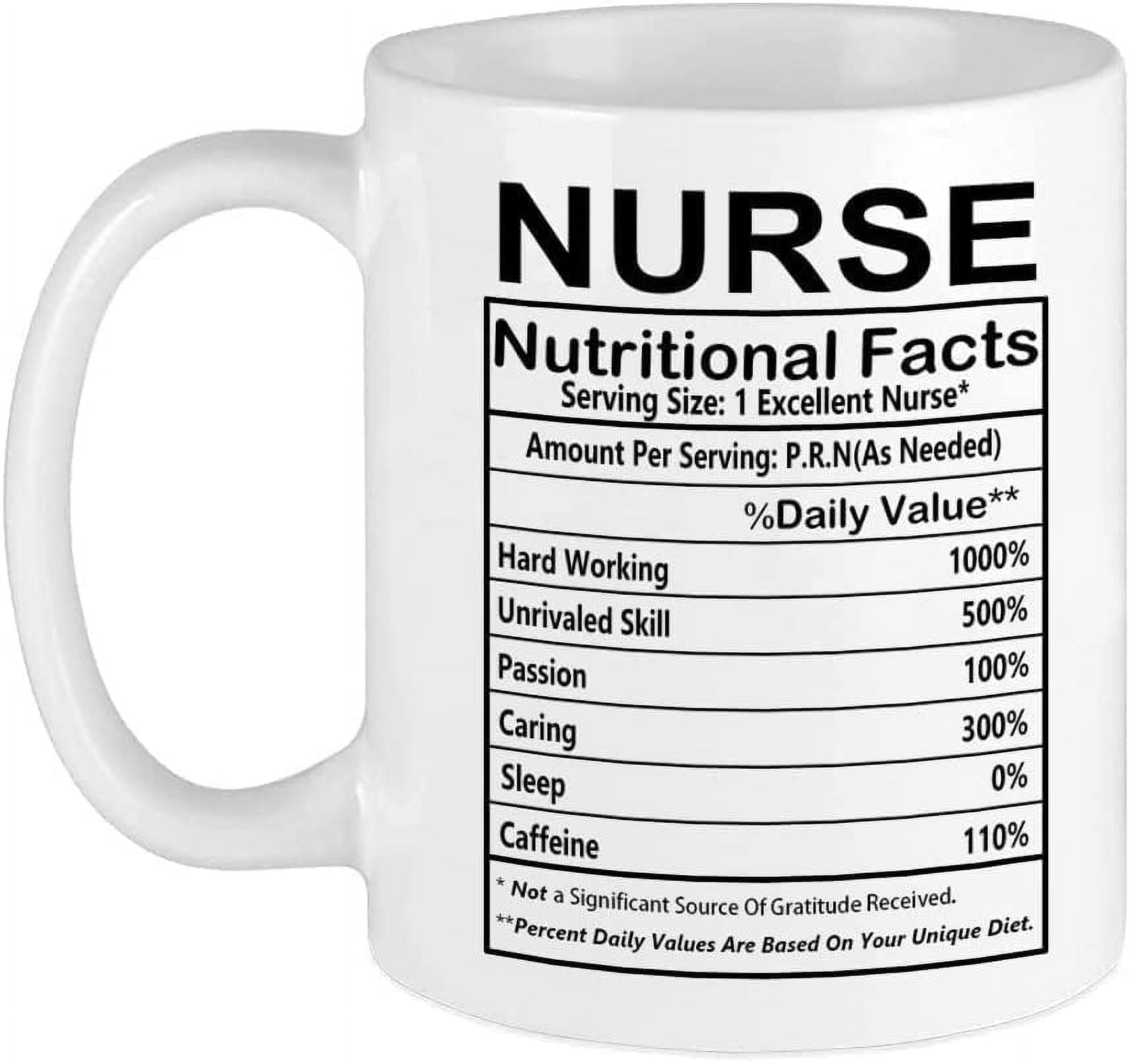Funny Coffee Standard Nurse Nutritional Facts white 11 Oz Coffee Mug ...
