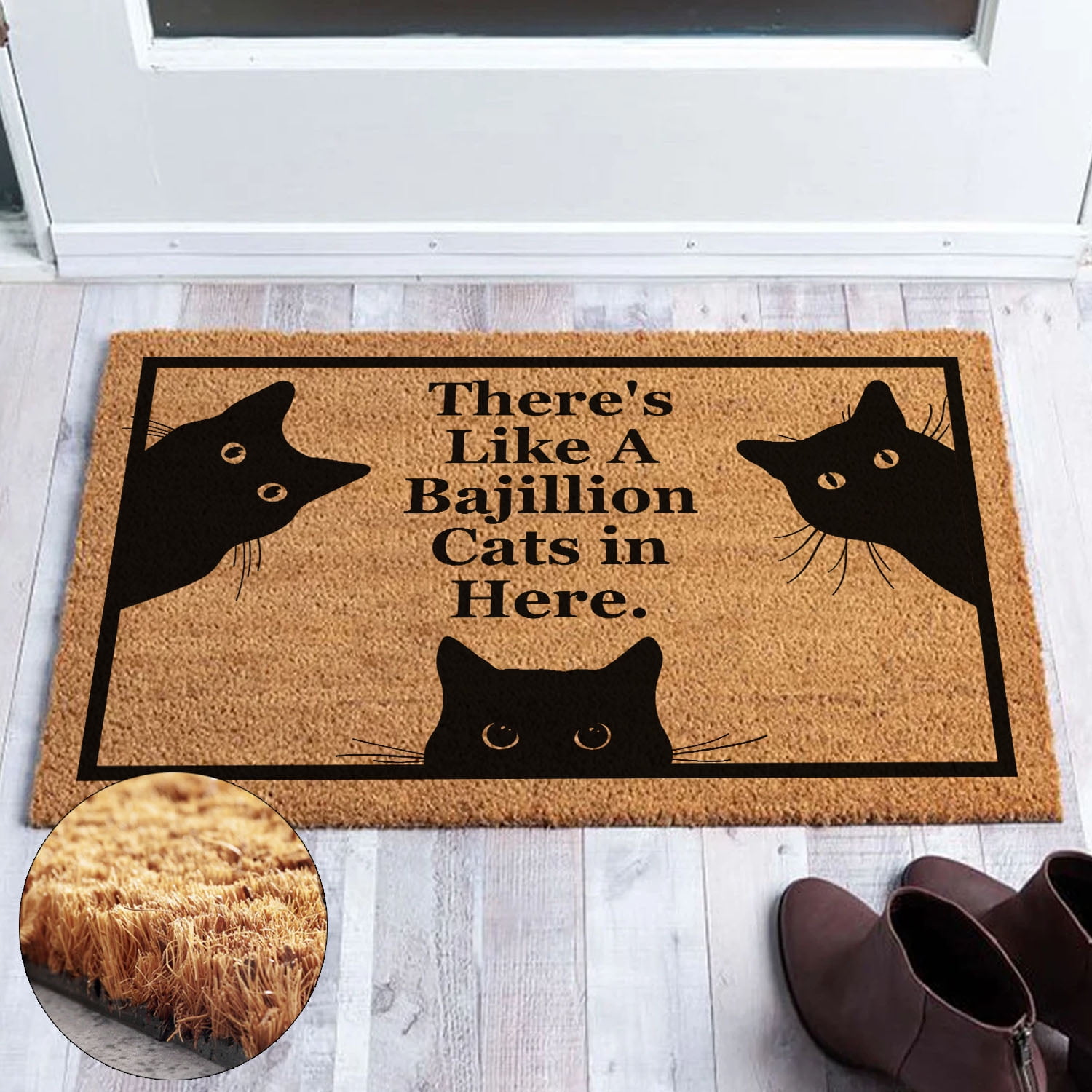Funny Coir Doormat There's Like A Bajillion Cats in Here Welcome Front ...
