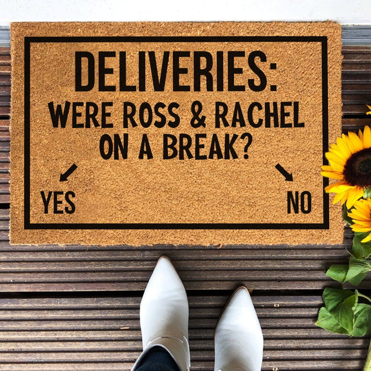 Funny Coir Doormat were Ross and Rachel On A Break Front Door Mat ...