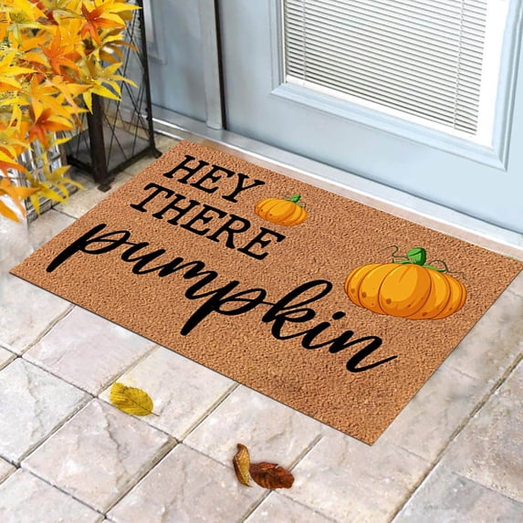 Funny Coir Doormat Welcome Fall Autumn Pumpkin Thanks Giving Halloween ...